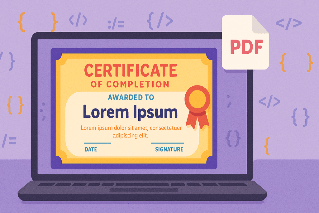 Create HTML Certificates with PDF Download - Easy Beginner Tutorial - 2025